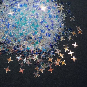 Iridescent High Sparkle Four Point Stars Shape Glitter 4mm Star - Etsy