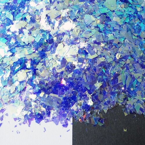 Iridescent Blue Flakes Mylar Flakes Cellophane Shards - Etsy