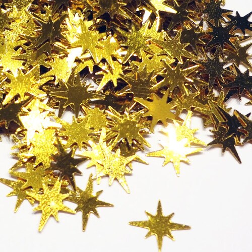 Shiny Gold Starburst Shape Glitter 9x8mm Thick Confetti - Etsy