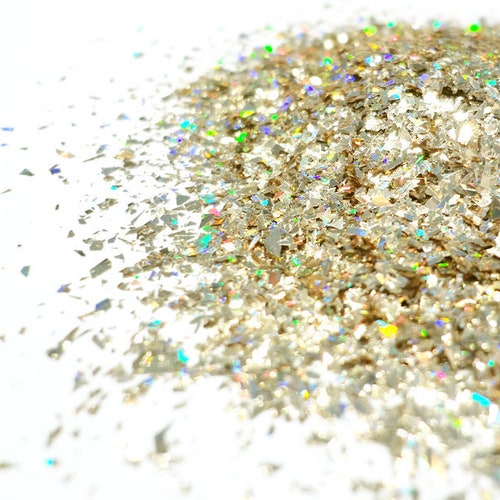 Holographic Silver Glitter Shards Tiny Glitter Flakes Rough - Etsy