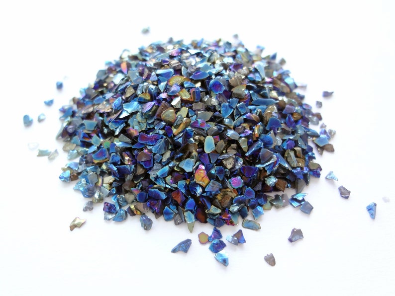 Irregular Glass Shards Blue Tones Multicolor Small Glass - Etsy