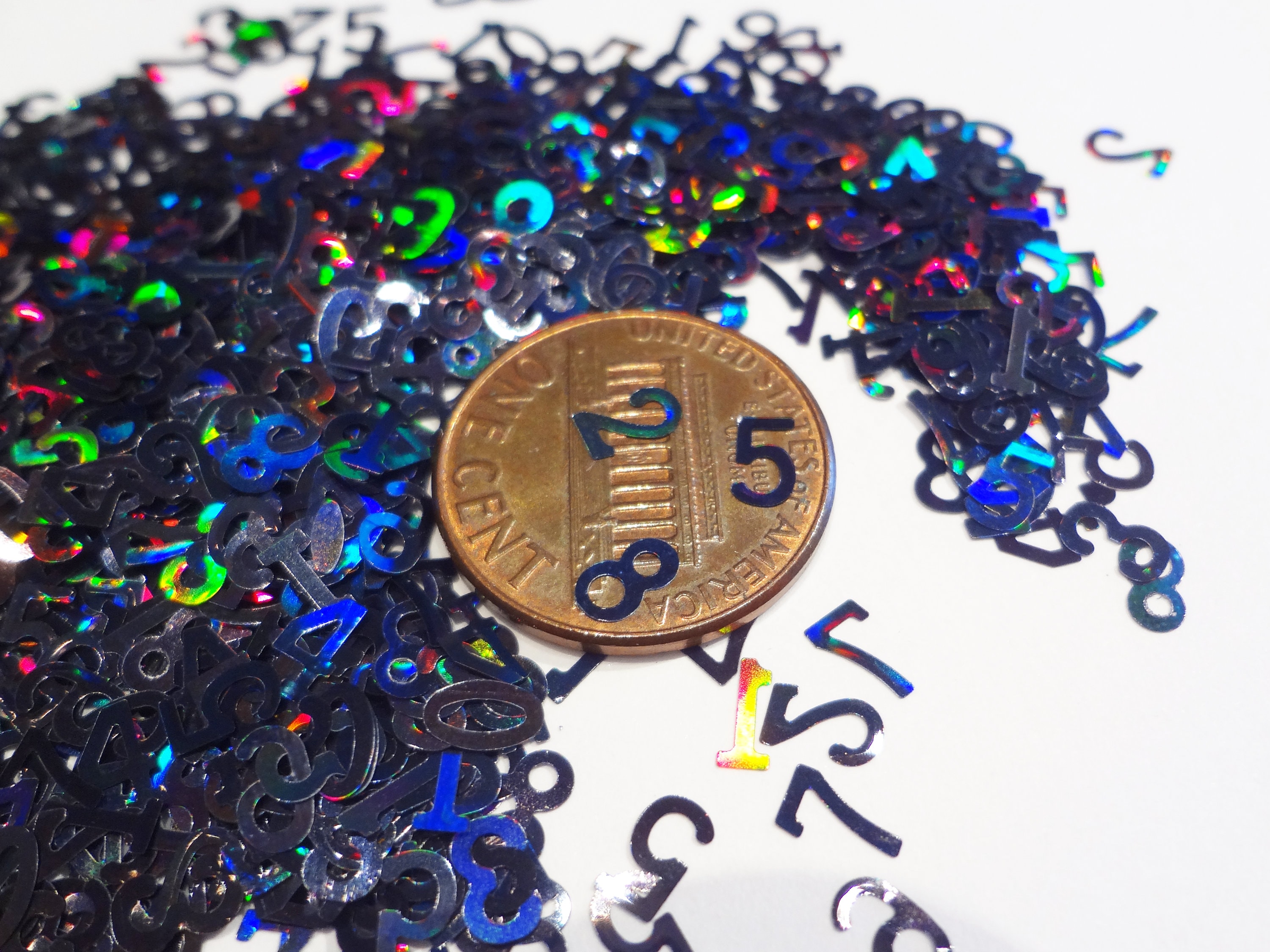 Holographic Black Numbers Digits Glitter 5mm Numerals Mix - Etsy