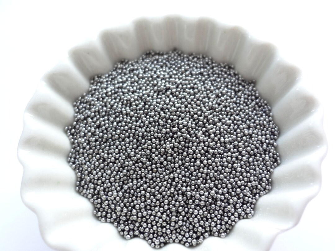 Glass No Hole Beads ANTIQUE SILVER, Caviar Beads, Semi-transparent ...