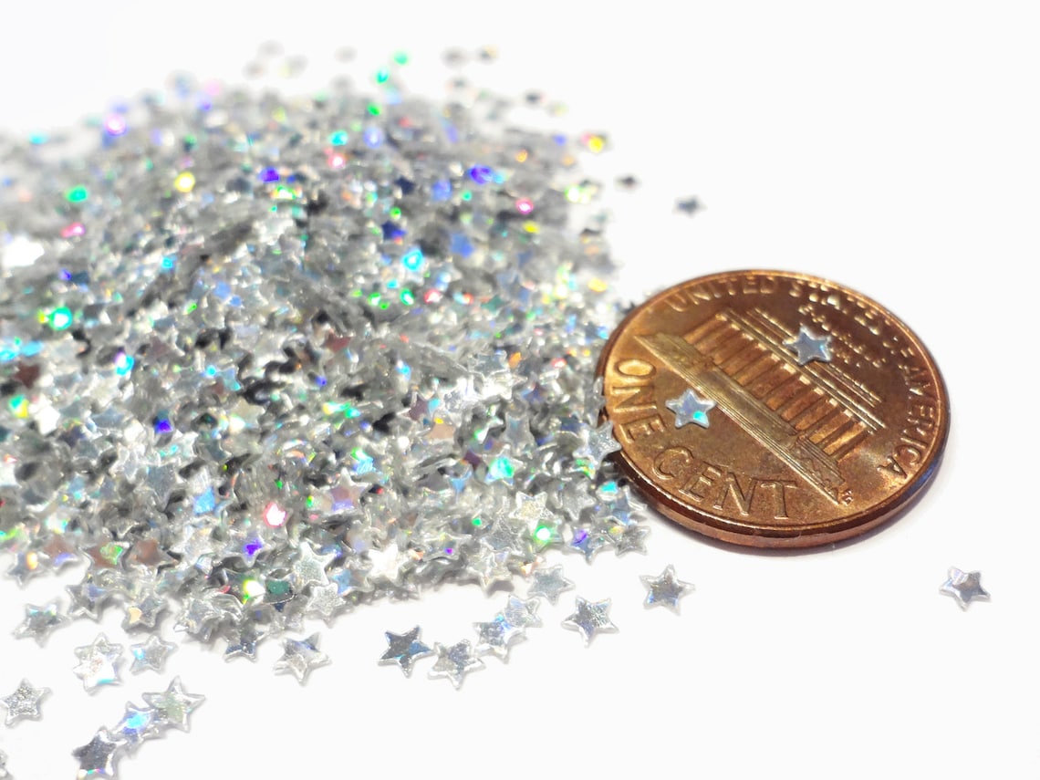 Holographic Silver Stars Shape Glitter 2mm Stars Tiny Star - Etsy