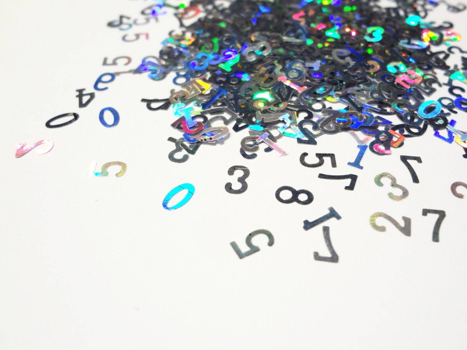 Holographic Silver Numbers Digits Glitter 5mm Numerals Mix | Etsy