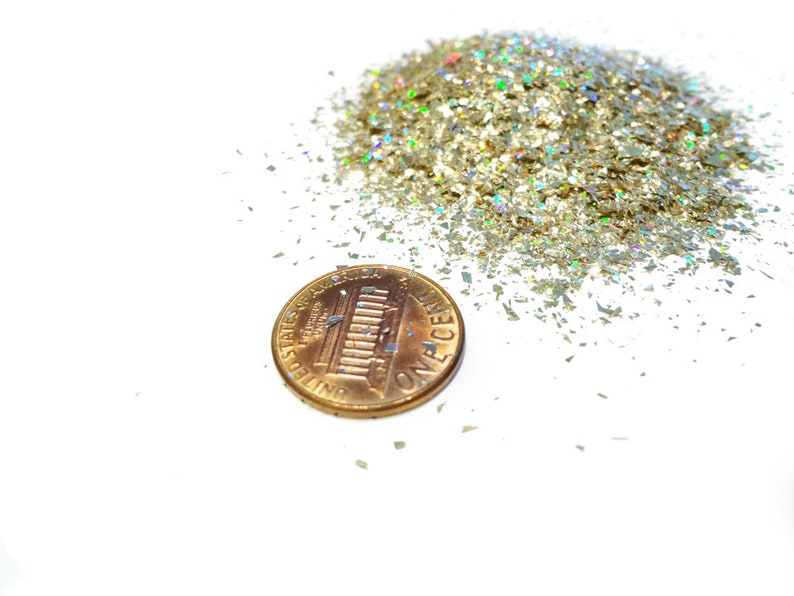 Holographic Pale Gold Glitter Shards Tiny Flakes Rough Cut - Etsy