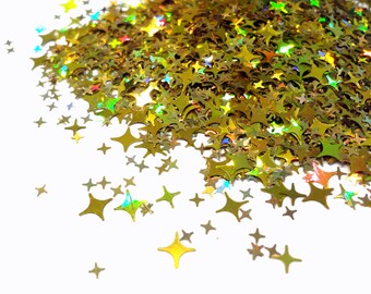 Iridescent Four Point Stars Shape Glitter 2mm 4mm and 5mm | Etsy