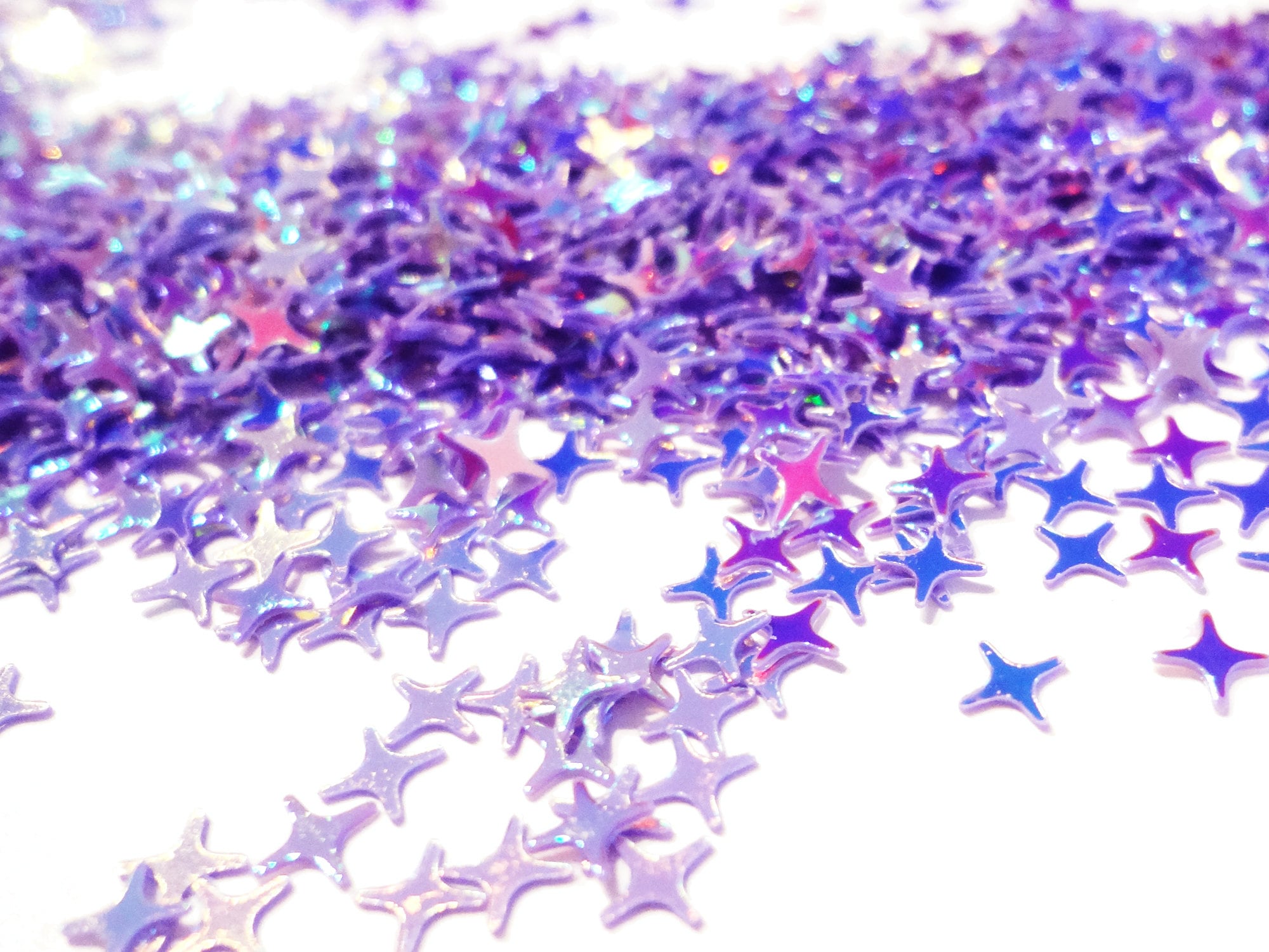 Iridescent Purple Four Point Stars Shape Glitter 4mm Star - Etsy