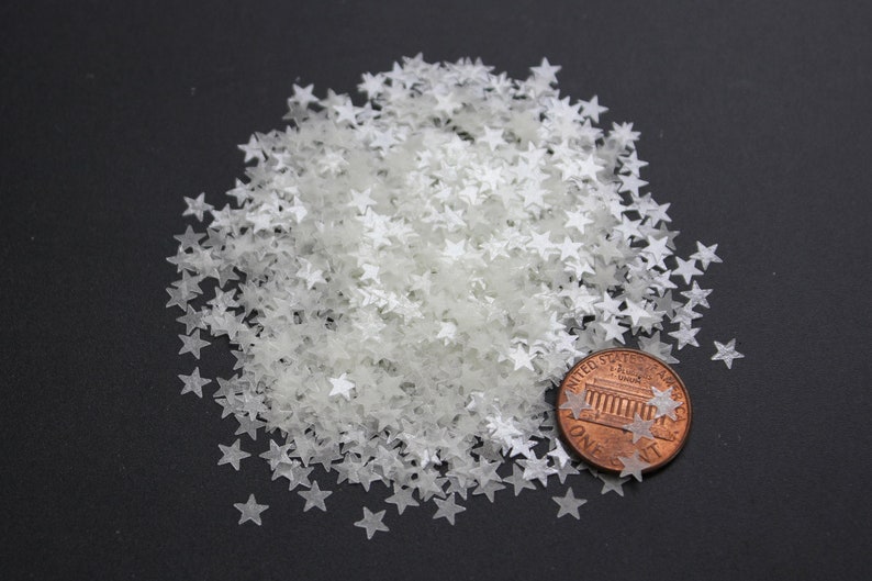 Glow in the Dark Star Glitter 5mm Translucent Stars Shape Glitter - Etsy