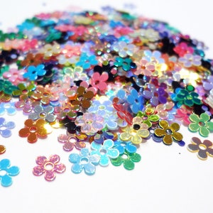 Flower Sequin Glitter, Colorful Flowers Mixed Confetti 5mm Flowers - Etsy