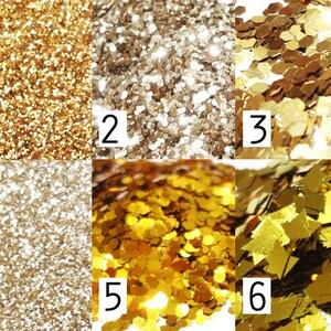 Gold Glitter SAMPLER PACK, 1 Tsp of 6 Different Types of Gold Glitter ...