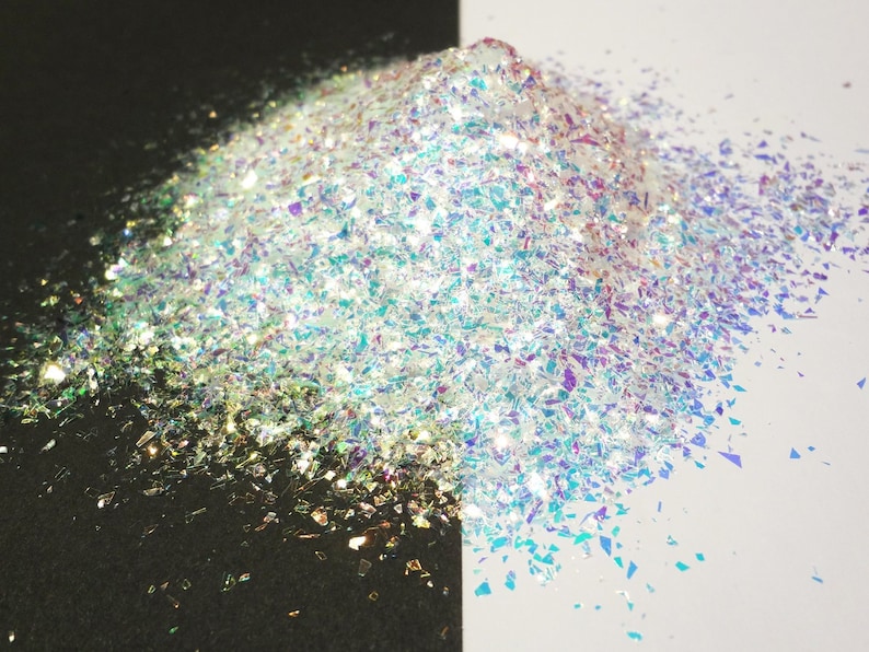 Iridescent Glitter Shards Tiny Glitter Flakes Rough Cut - Etsy