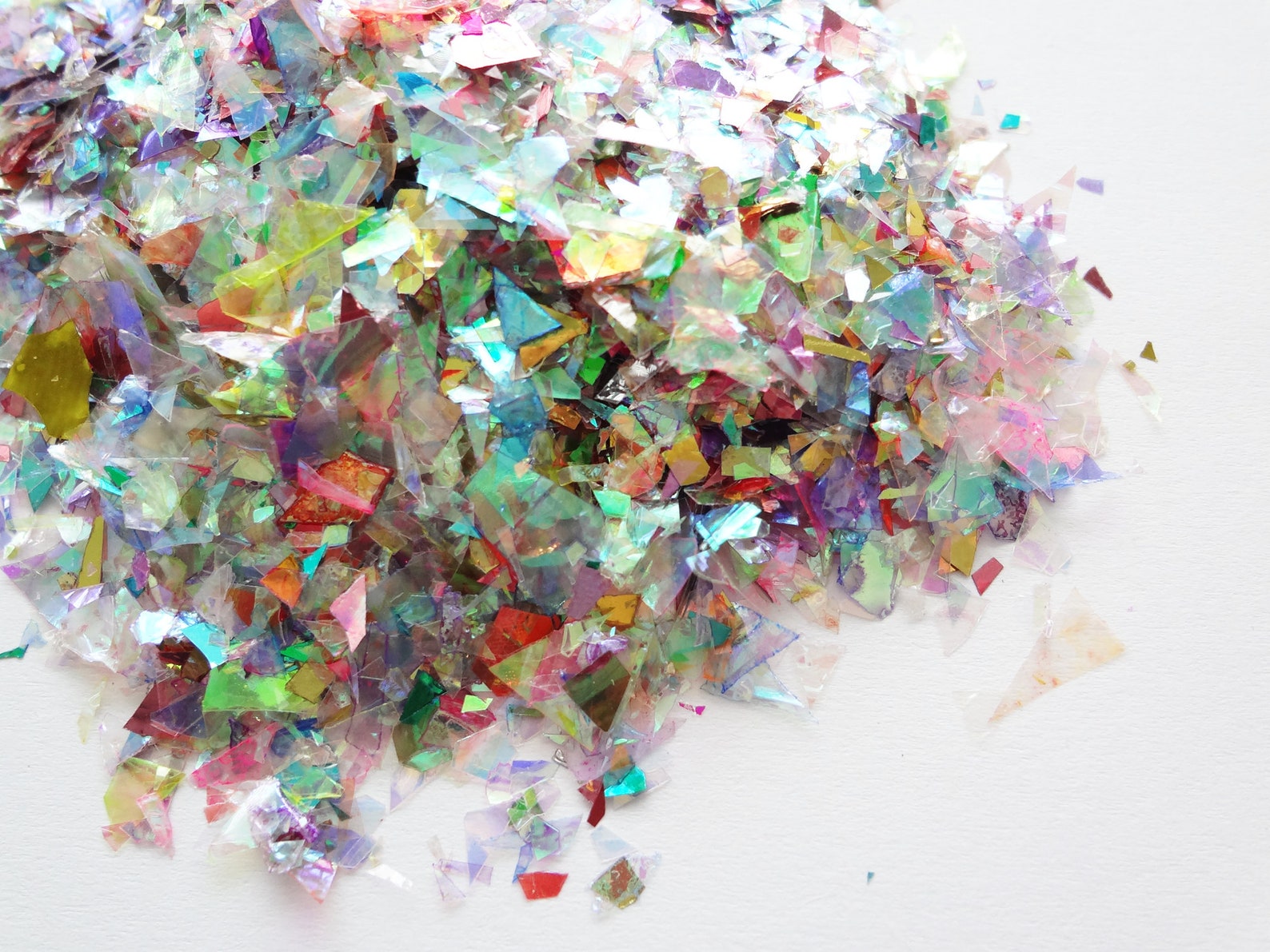 Iridescent Rainbow Flakes, Mylar Flakes, Cellophane Shards, Crushed ...