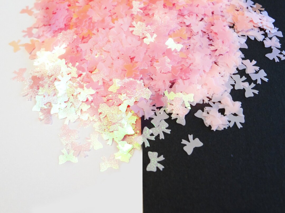 Iridescent Pink Ribbon Glitter, Peach Pink Ribbon 5mm X 4mm - Etsy