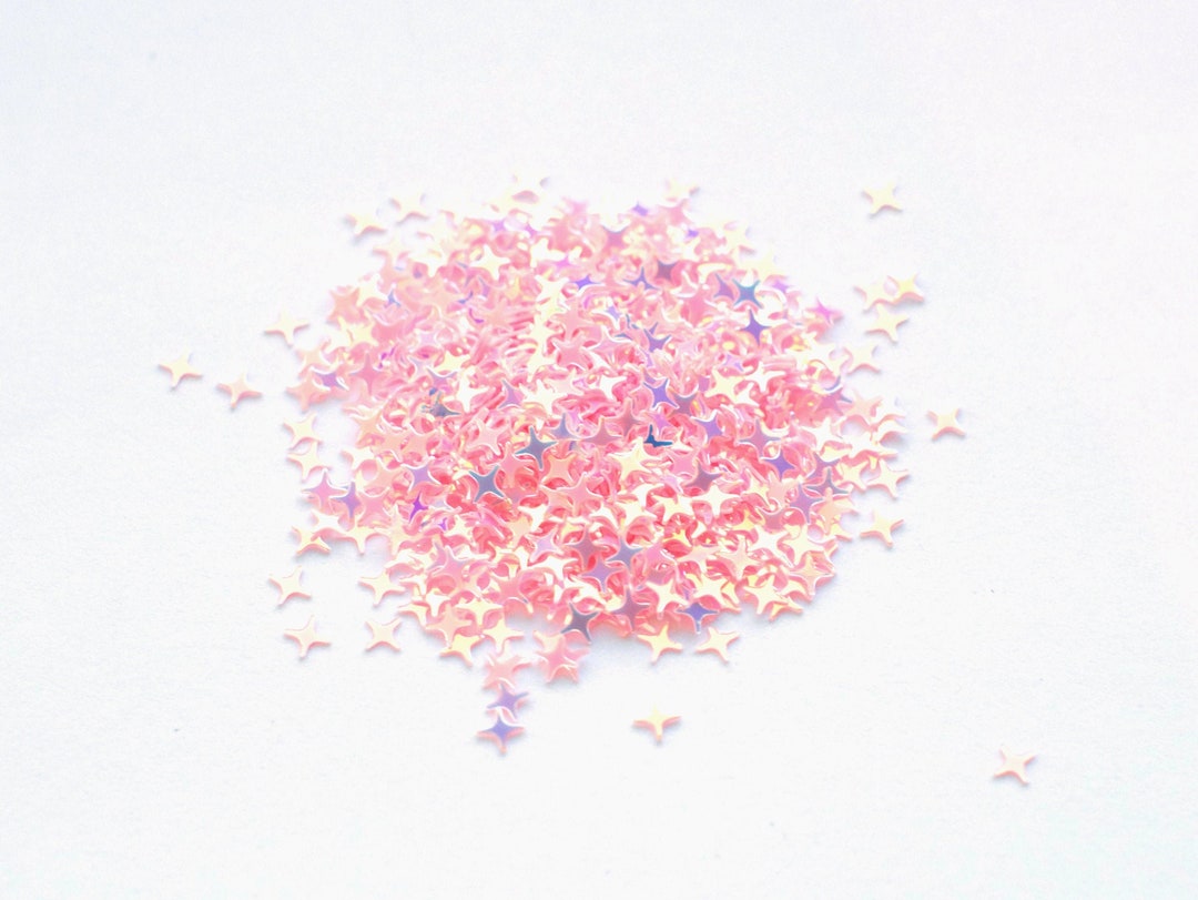 Iridescent Pastel Pink Four Point Stars Shape Glitter 4mm Star - Etsy