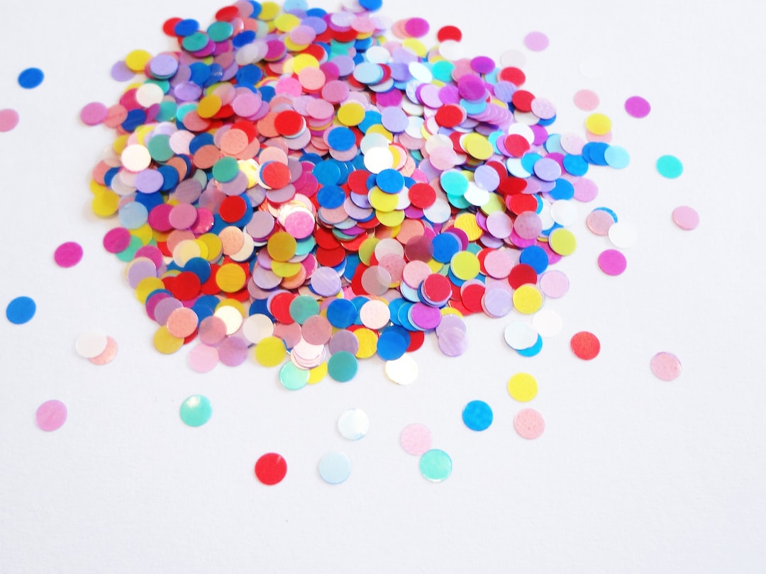 Rainbow Multicolor Translucent Circle Dots Shape Glitter 3mm Matte ...