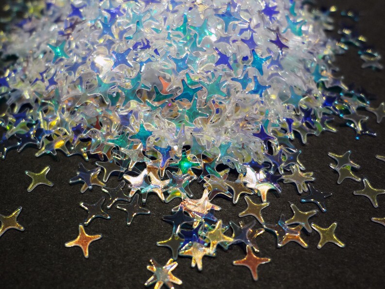 Iridescent High Sparkle Four Point Stars Shape Glitter 4mm - Etsy