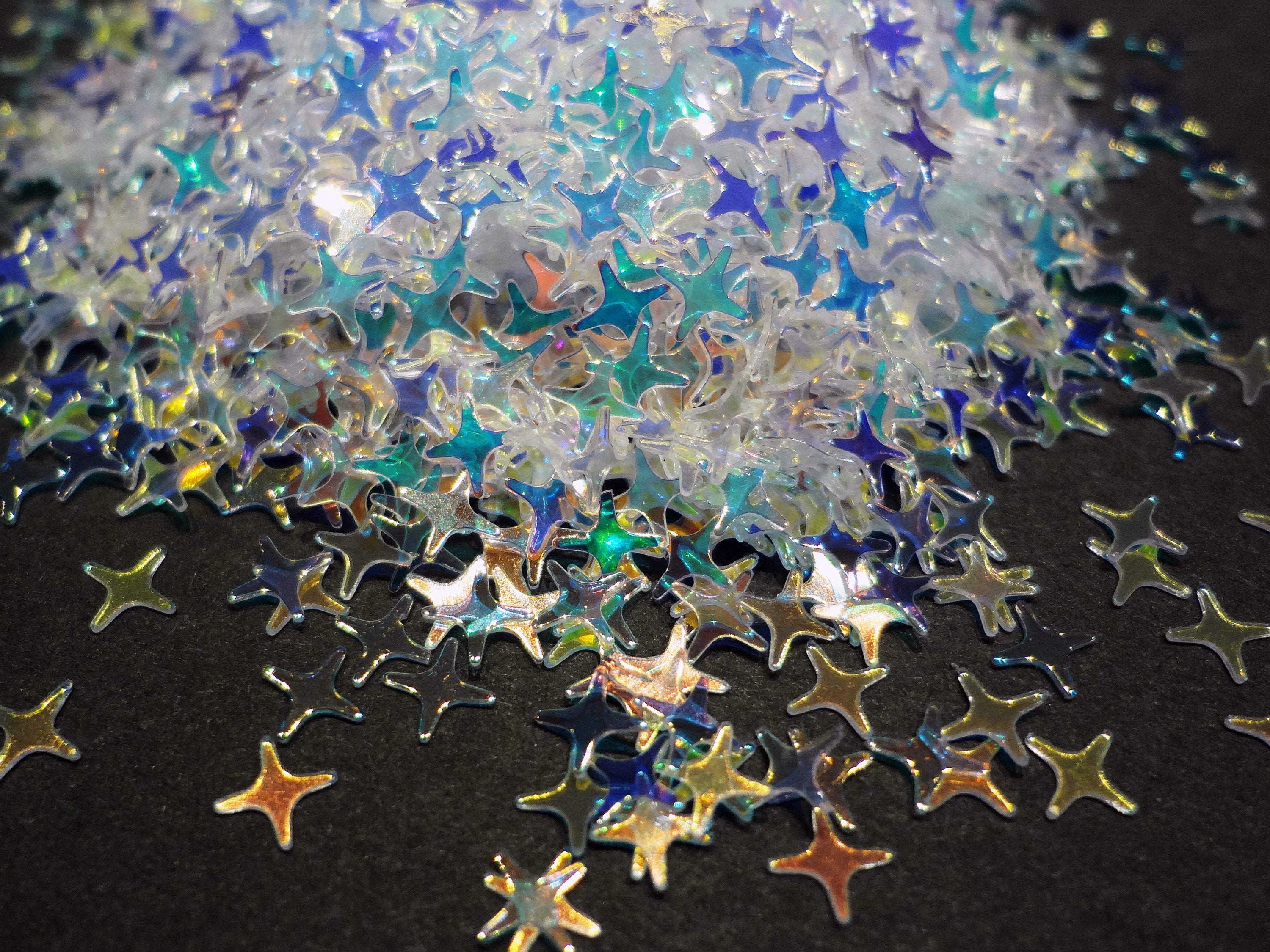 Iridescent High Sparkle Four Point Stars Shape Glitter 4mm - Etsy