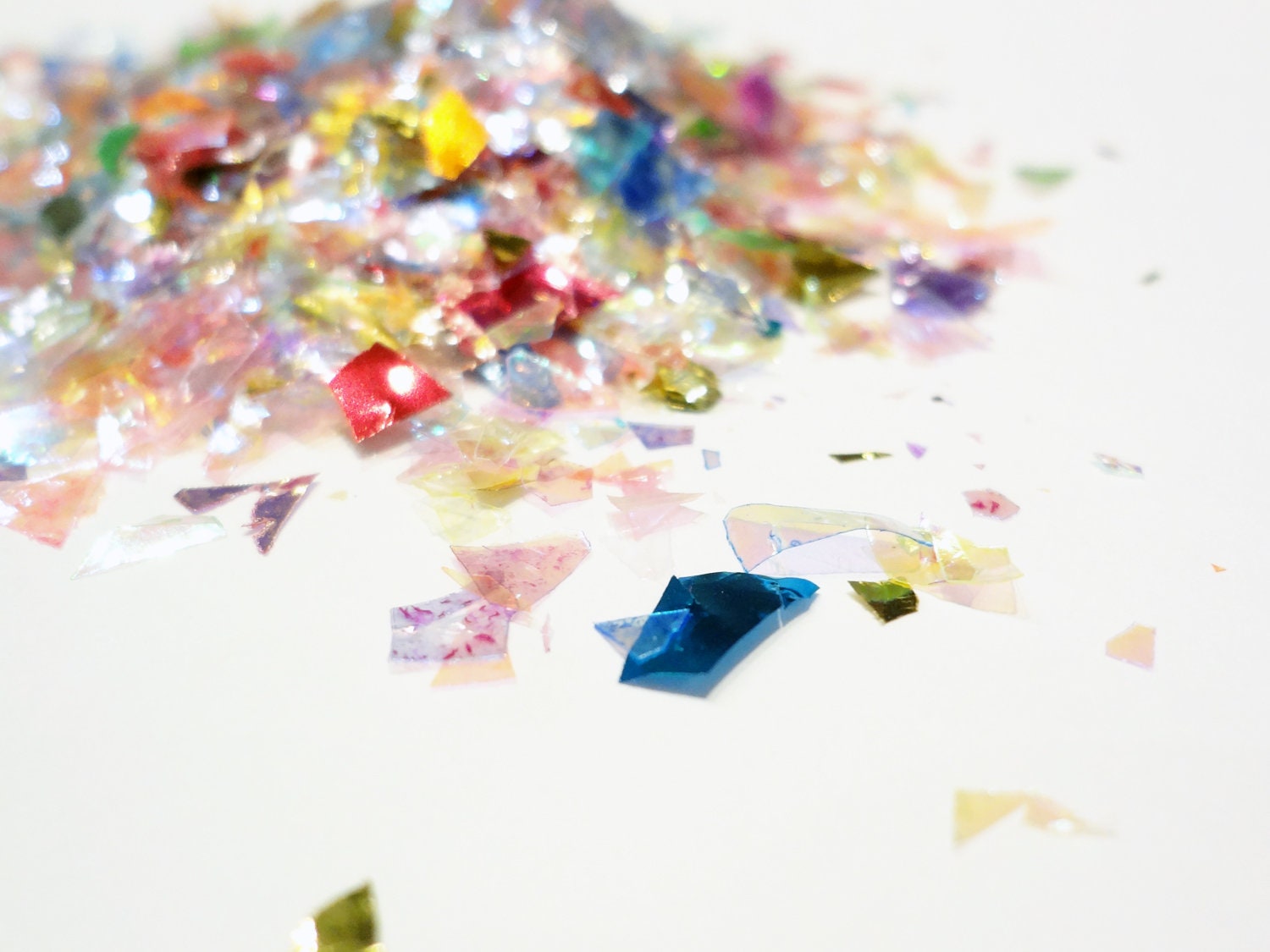 Iridescent Rainbow Flakes Mylar Flakes Cellophane Shards | Etsy