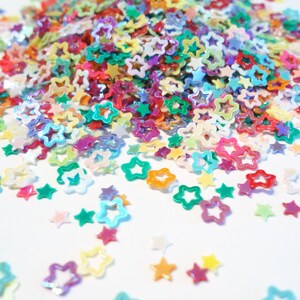 Glitter Mix SEEING STARS, Multicolor Iridescent Hollow and Solid Stars ...