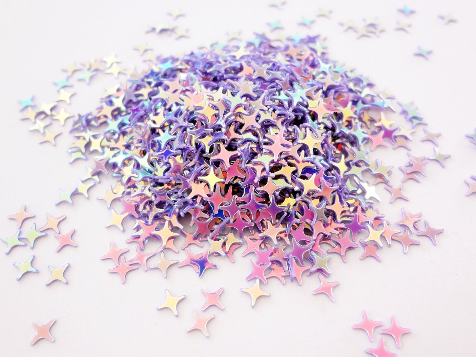 Iridescent Purple Four Point Stars Shape Glitter 4mm Star - Etsy