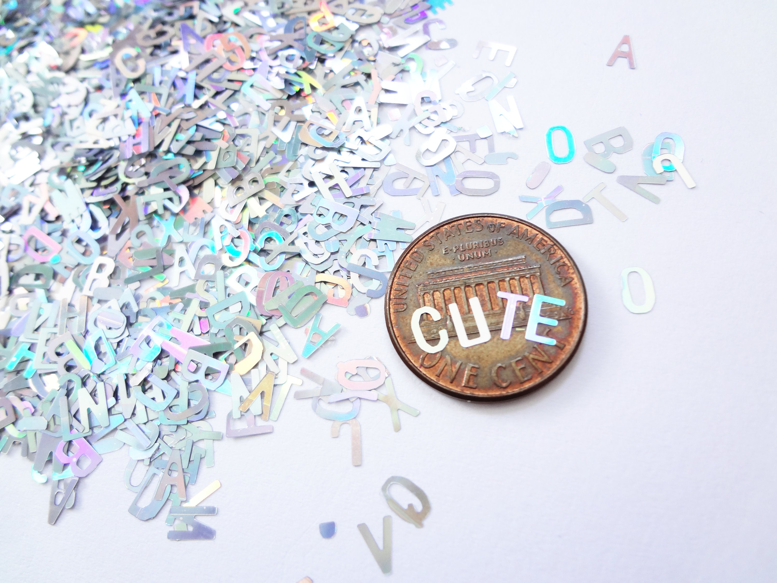 Holographic Silver Alphabet Glitter 5mm Letters - Etsy