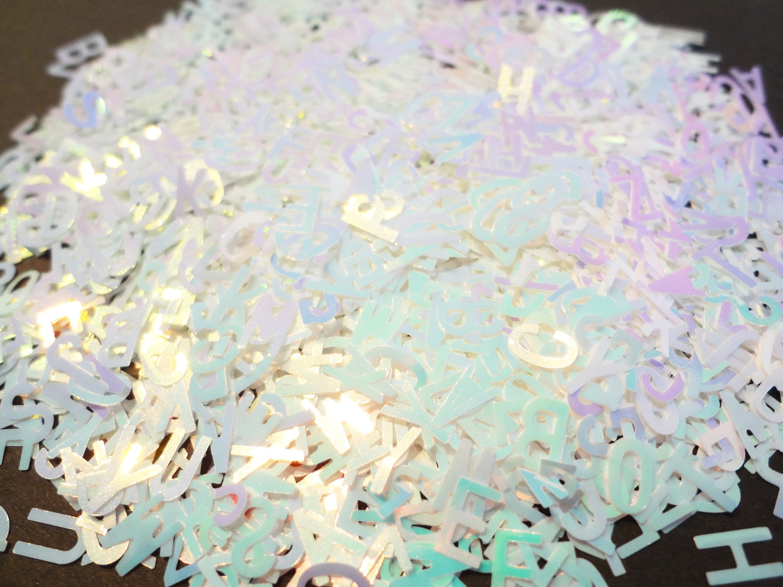 Iridescent White-blue Shimmer Alphabet Glitter 5mm Letters - Etsy