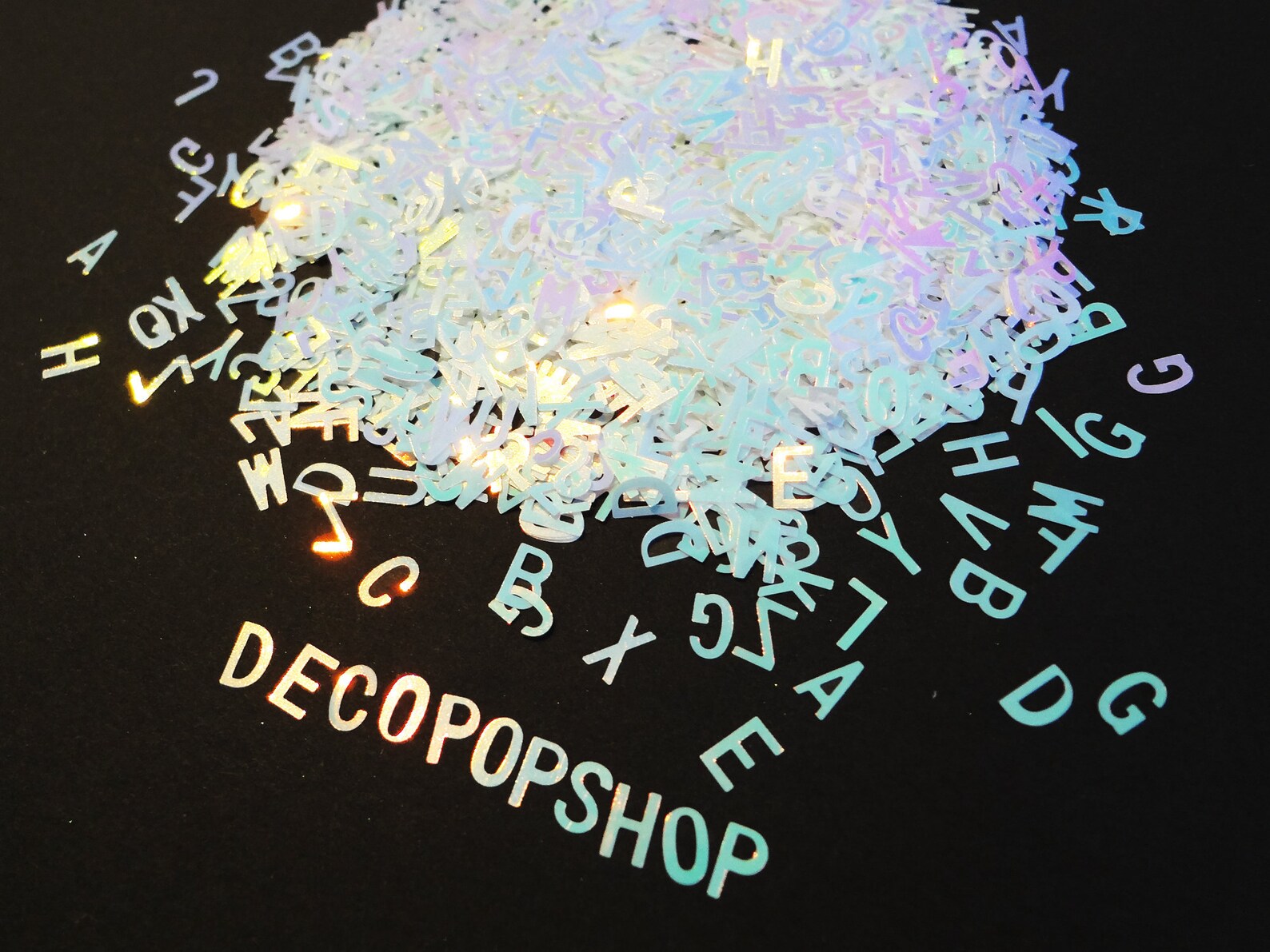 Iridescent White-blue Shimmer Alphabet Glitter 5mm Letters - Etsy