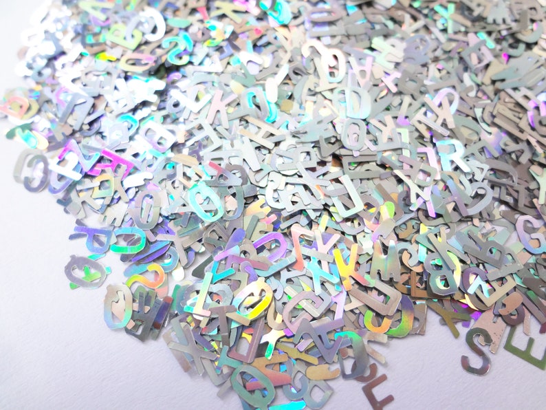 Holographic Silver Alphabet Glitter 5mm Letters - Etsy Canada