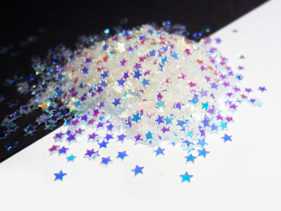 Iridescent Star Shape Glitter 2mm Stars, Tiny Star Glitter - Etsy