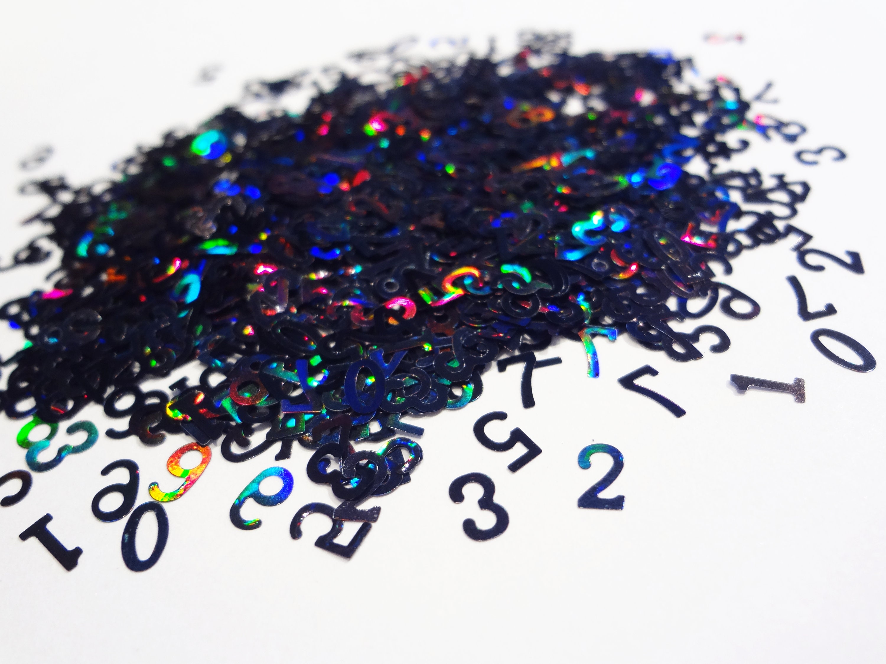 Holographic Black Numbers Digits Glitter 5mm Numerals Mix - Etsy