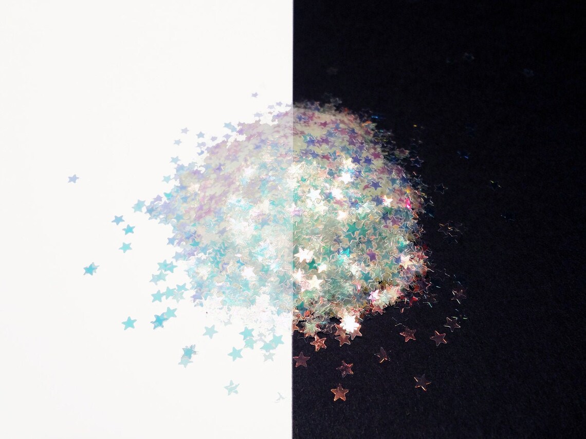 Iridescent Stars Shape Glitter 3mm Stars Solvent Resistant | Etsy
