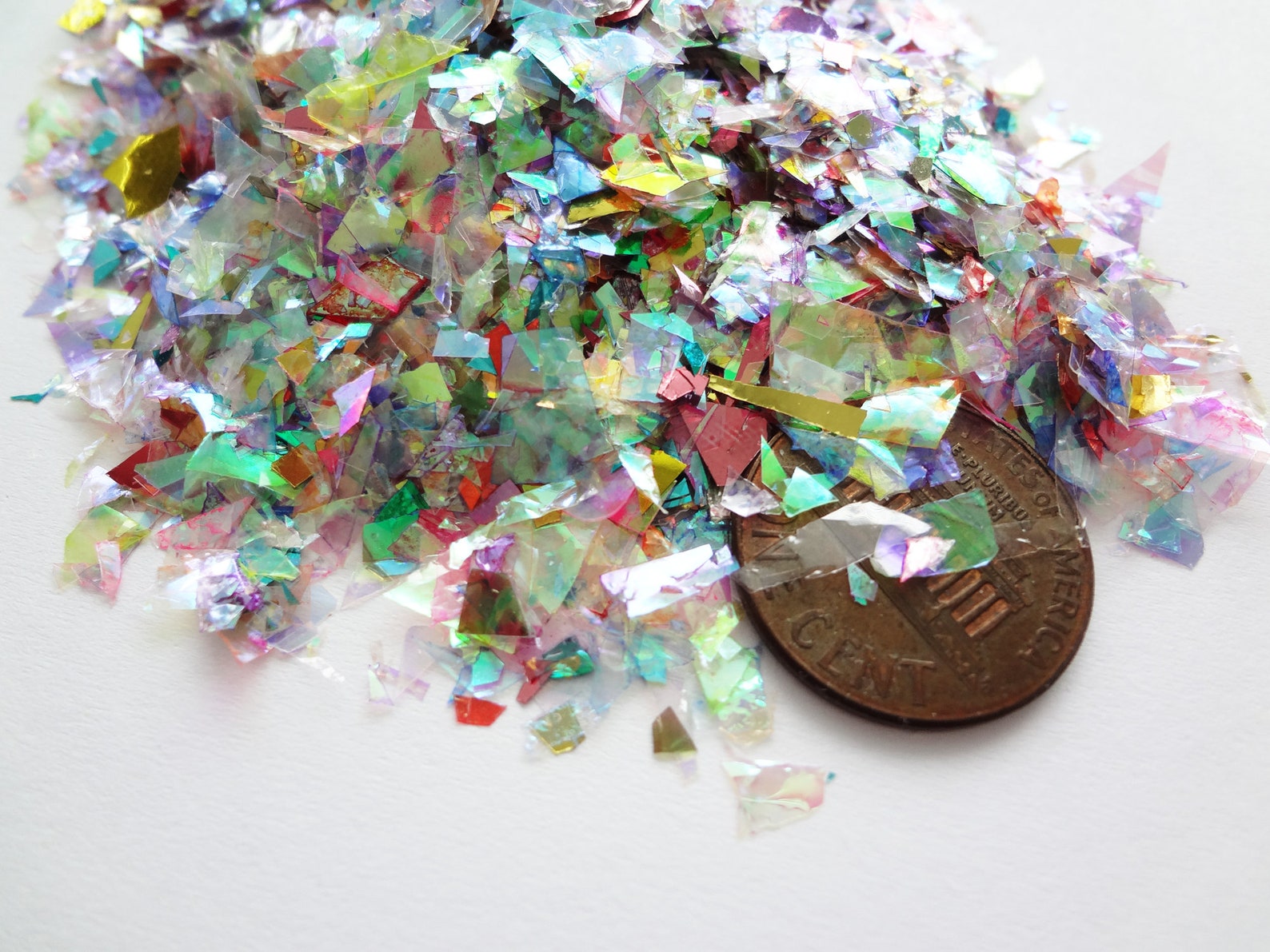 Iridescent Rainbow Flakes, Mylar Flakes, Cellophane Shards, Crushed ...