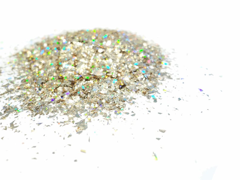 Holographic Pale Gold Glitter Shards Tiny Flakes Rough Cut - Etsy