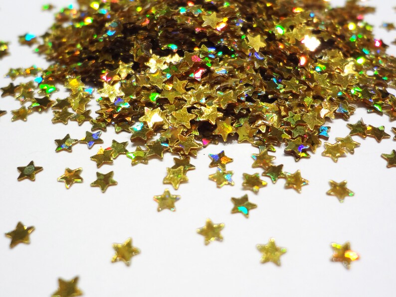 Holographic Gold Stars Shape Glitter 2mm Stars Tiny Star | Etsy