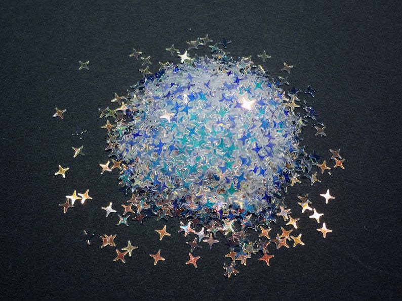 Iridescent High Sparkle Four Point Stars Shape Glitter 4mm - Etsy