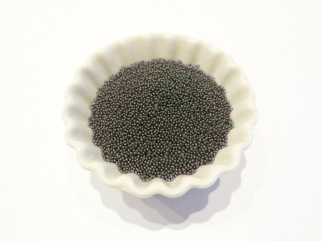 Glass No Hole Beads SMOKY GRAY, Caviar Beads, Semi-transparent ...
