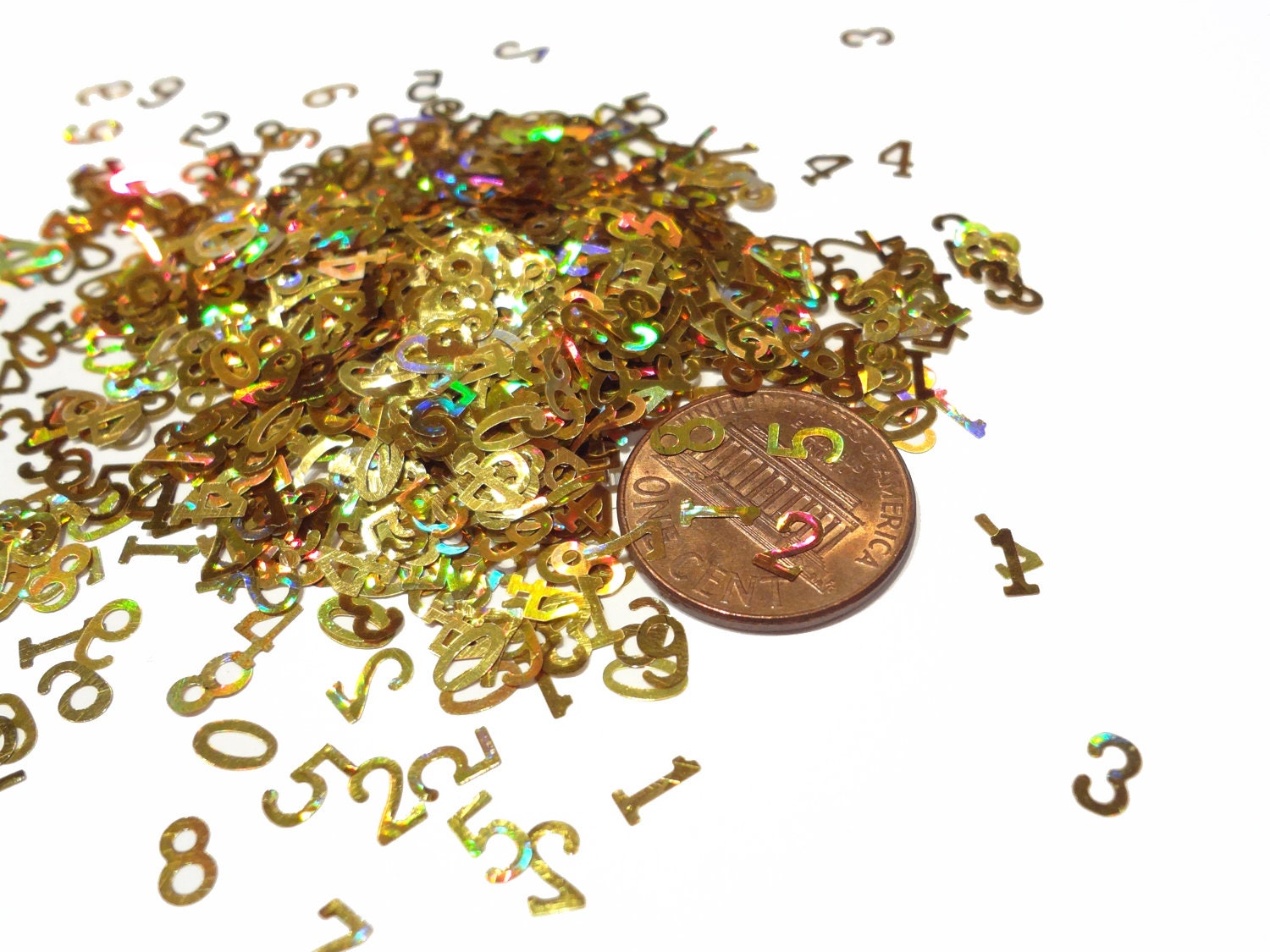 Holographic Gold Numbers Digits Glitter 5mm Numerals Mix - Etsy