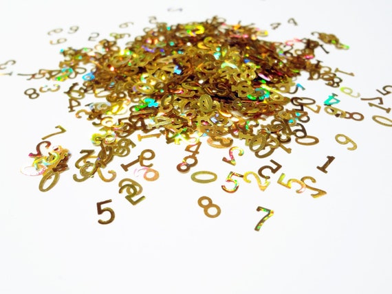 Holographic Gold Numbers Digits Glitter 5mm Numerals Mix - Etsy