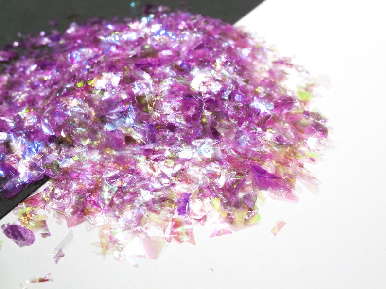 Iridescent Lilac Purple Flakes, Mylar Flakes, Cellophane Shards ...