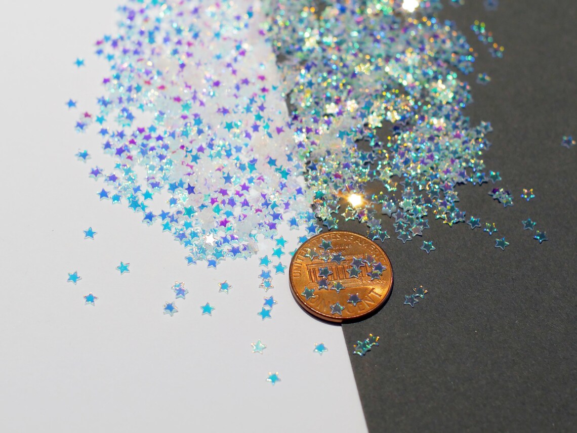 Iridescent Star Shape Glitter 2mm Stars Tiny Star Glitter | Etsy