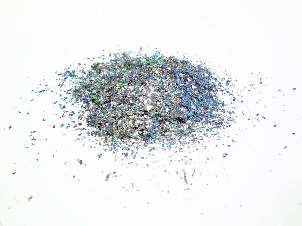 Holographic Silver Glitter Shards Tiny Glitter Flakes Rough - Etsy