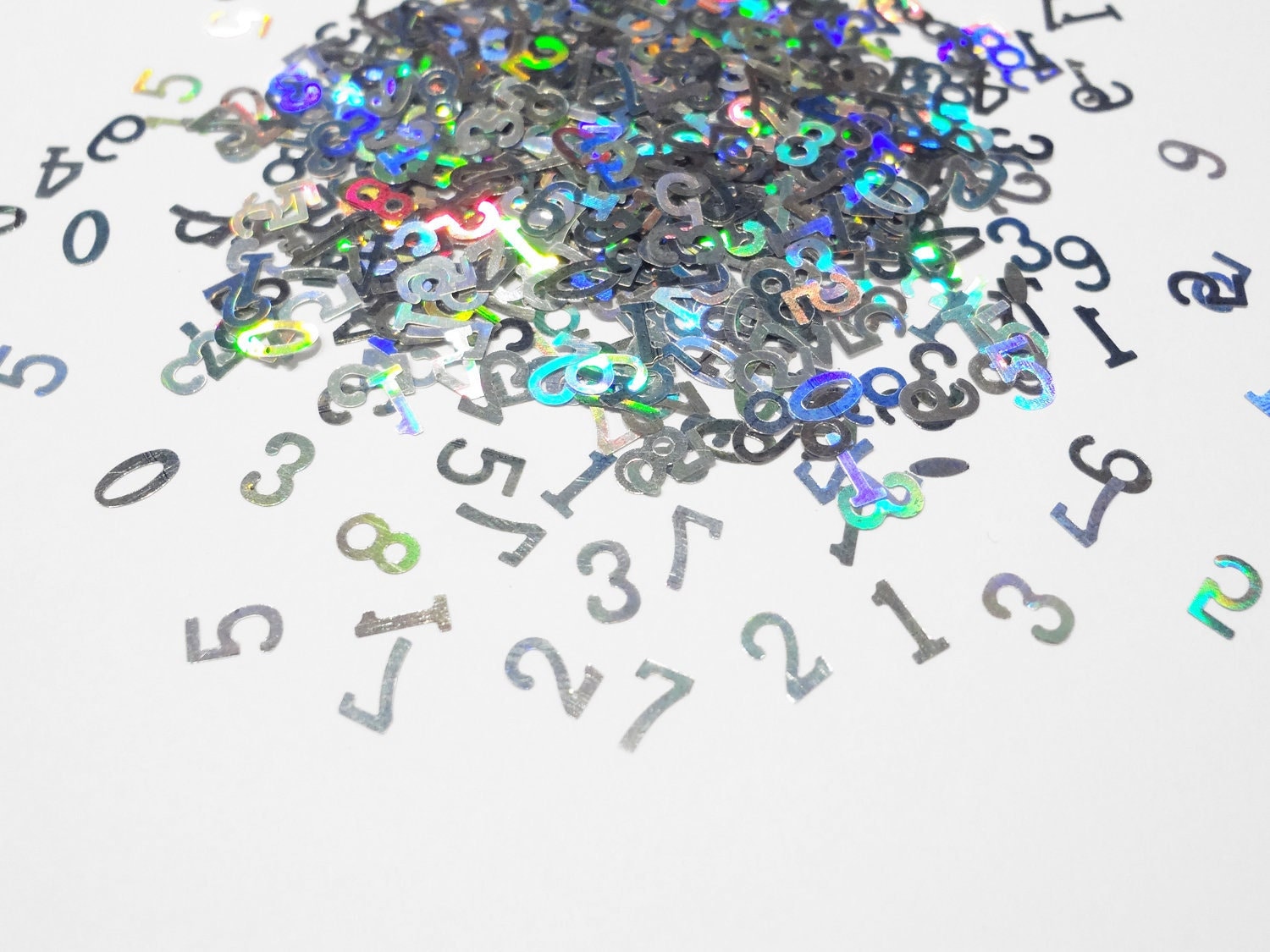 Holographic Silver Numbers Digits Glitter 5mm Numerals Mix - Etsy