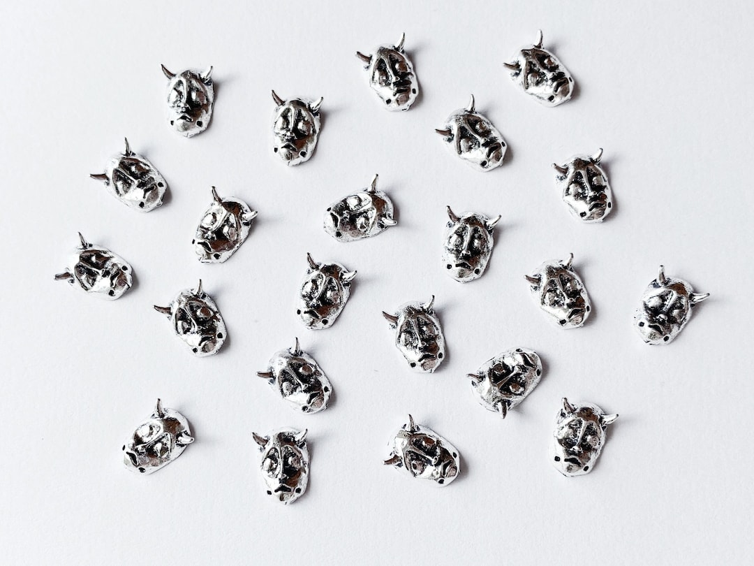 Japanese Oni Ogre Mask 3D Nail Decoration Parts, 19mm X 6mm, Antique ...