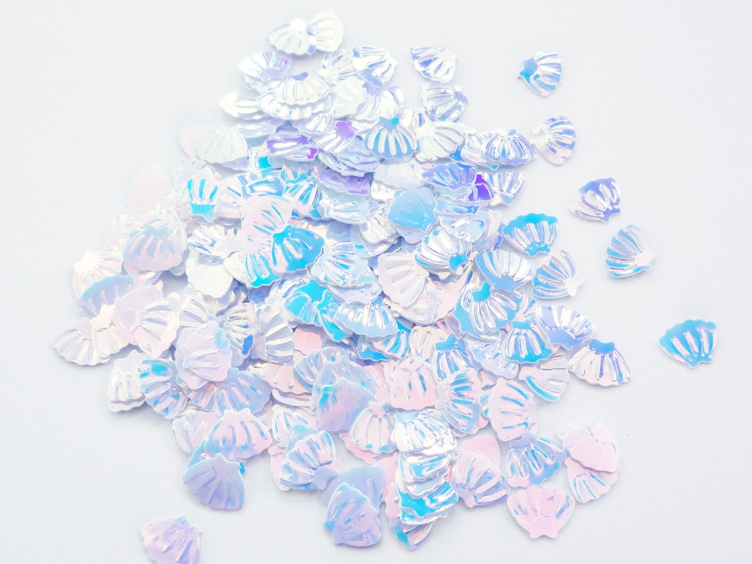 Iridescent Blue Seashell Shape Glitter 8mm - Etsy