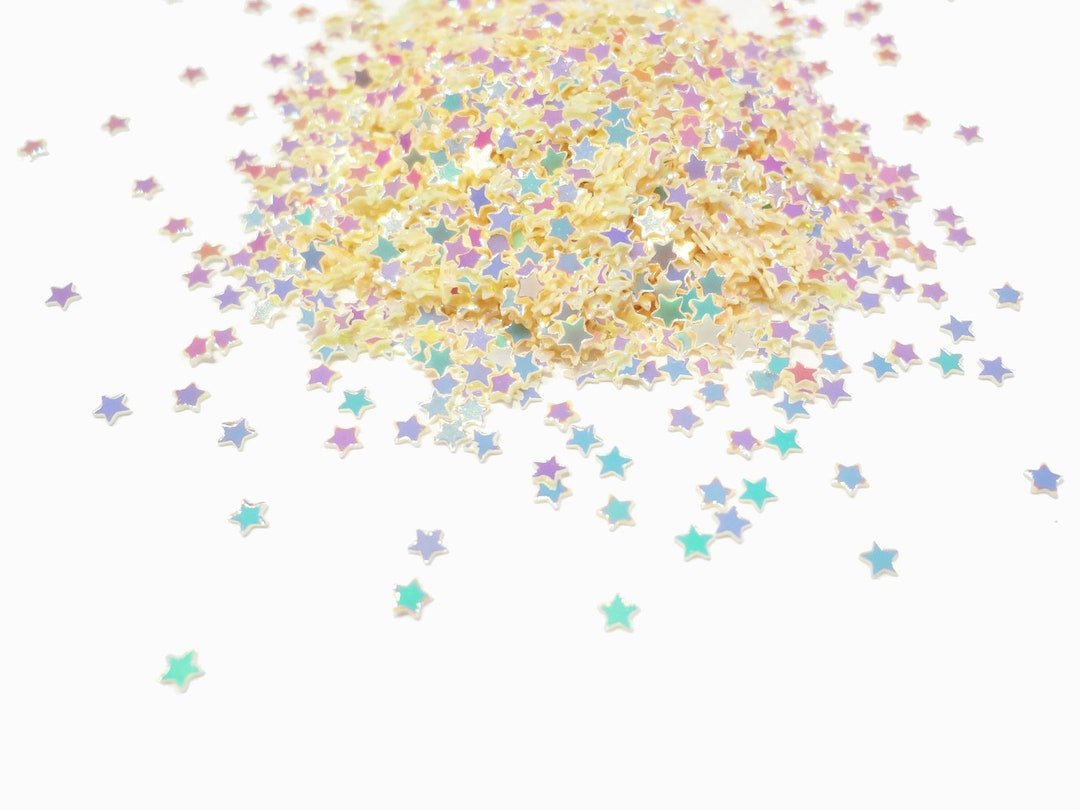 Iridescent Pastel Orange Stars Shape Glitter 2mm Stars, Tiny Star ...