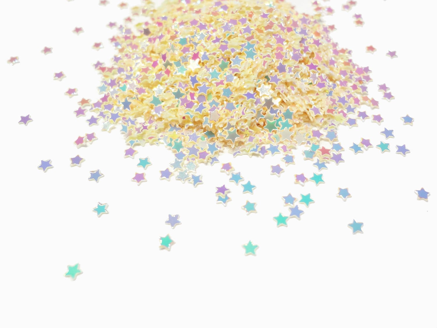 Iridescent Pastel Orange Stars Shape Glitter 2mm Stars Tiny - Etsy
