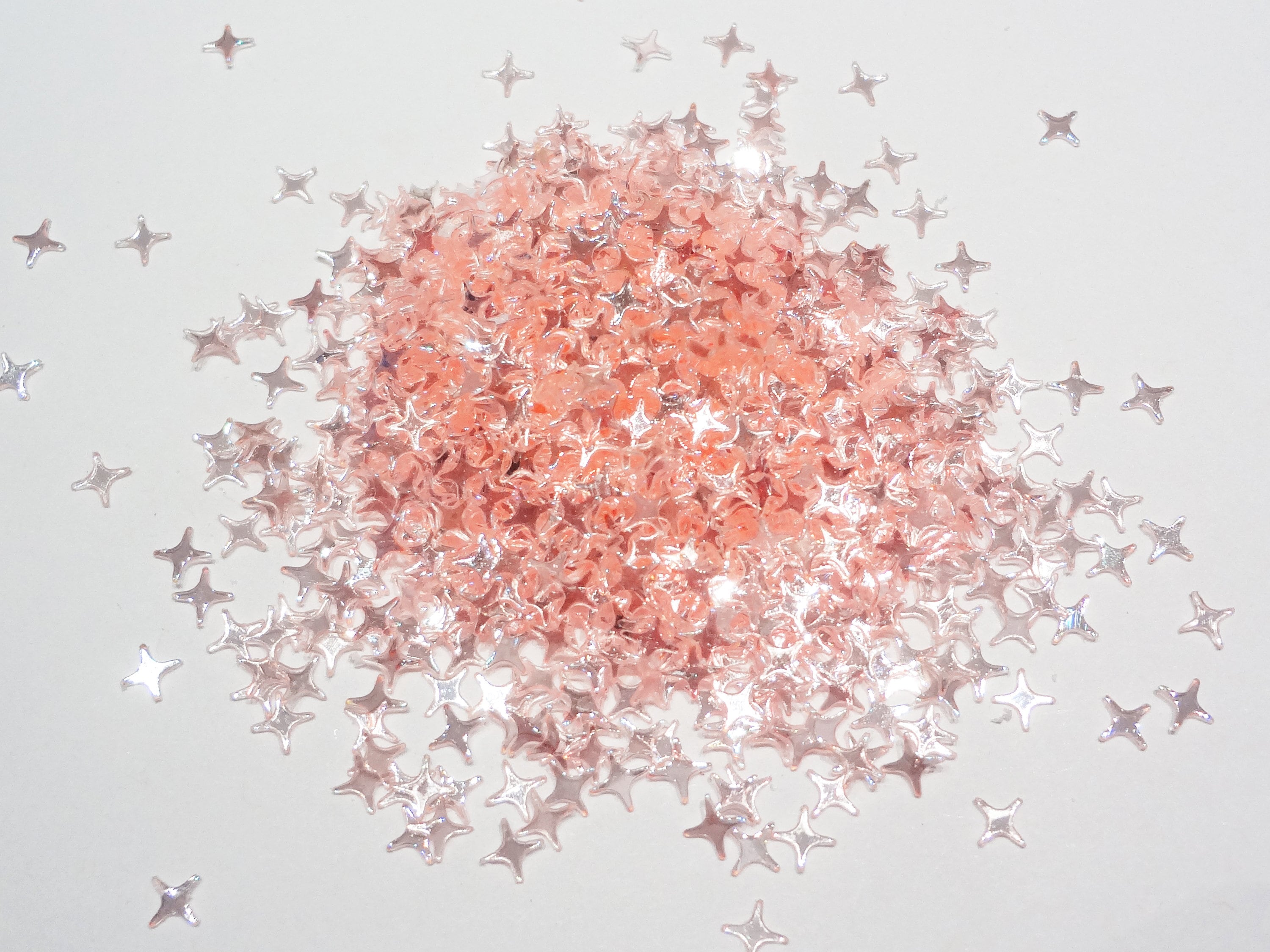 Translucent Light Pink Four Point Stars Shape Glitter 4mm - Etsy
