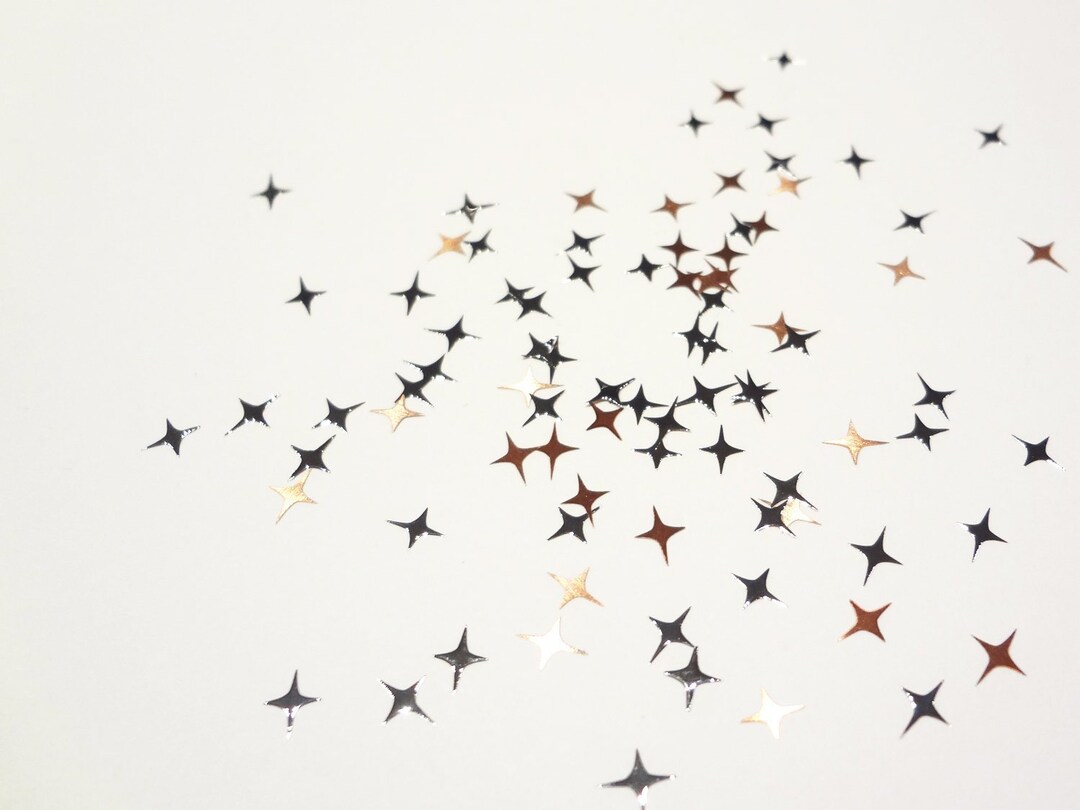 3x4mm Silver Four Point Star, Nail Art Slices - Etsy