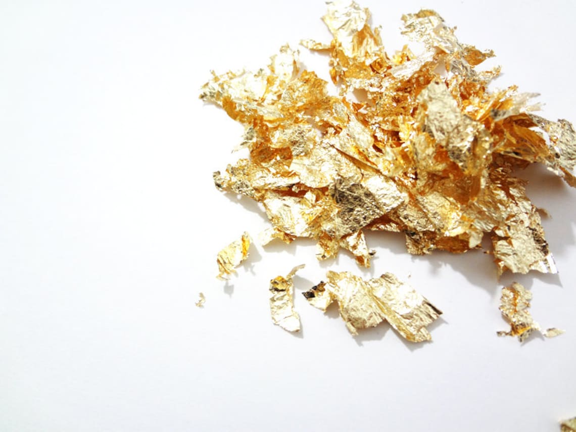 Gold Leaf Flakes, Solvent Resistant Gold Leaf Flakes - Etsy